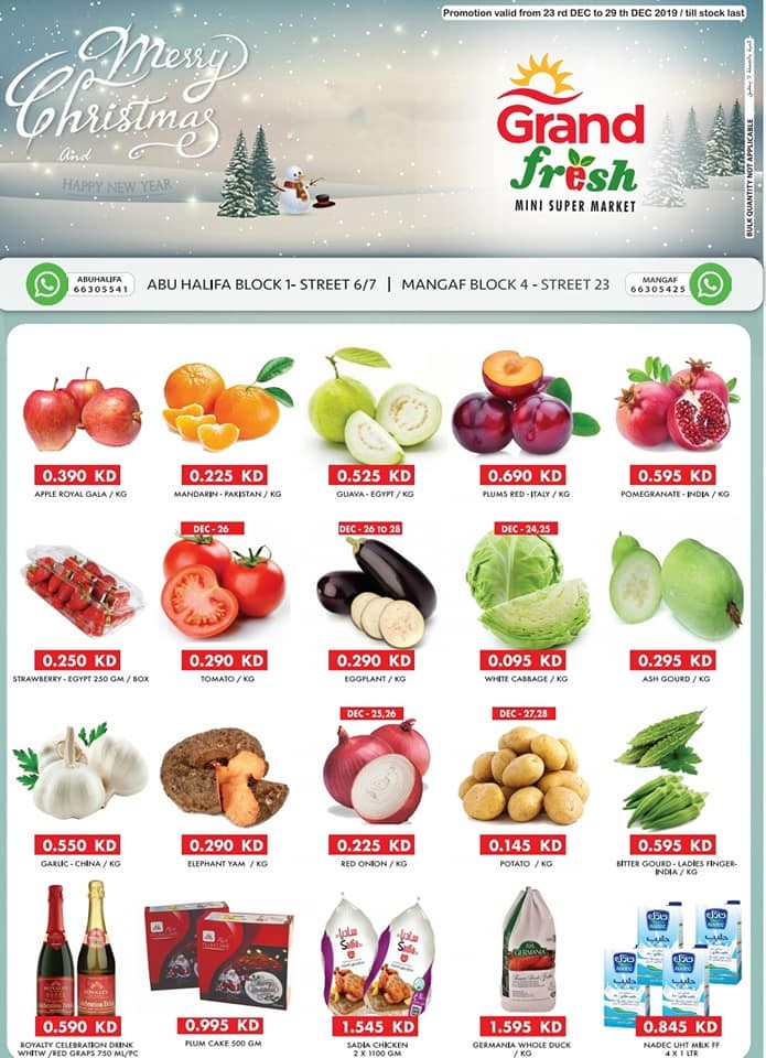 Grand Fresh Mini Supermarket Kuwait Christmas Offers