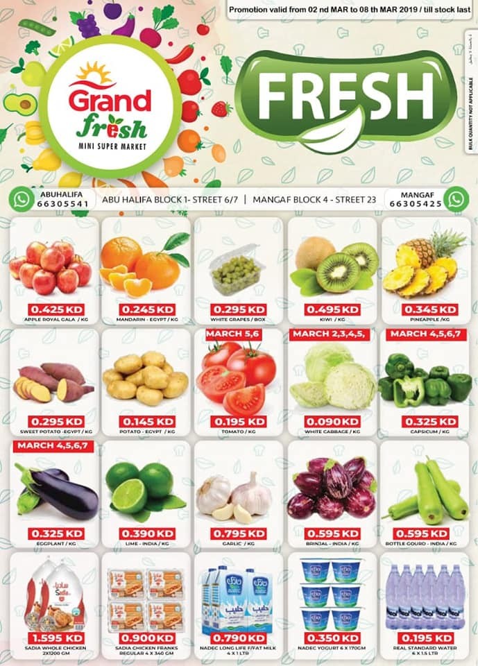 Grand Fresh Mini Supermarket Abuhalifa & Mangaf Super Offers